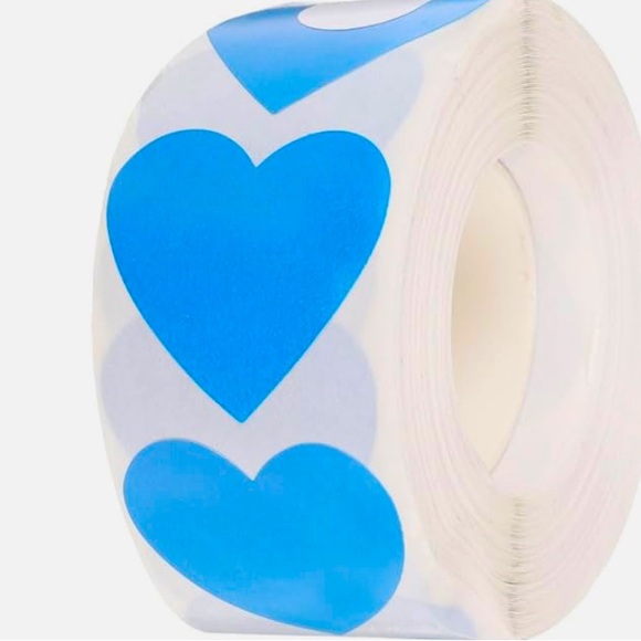 Office | 5 Stickers Blue Hearts Stickers 1 Inch | Poshmark